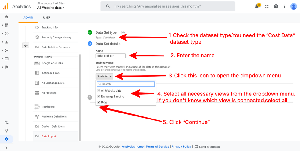 Creating a Cost Data Set in Google Analytics